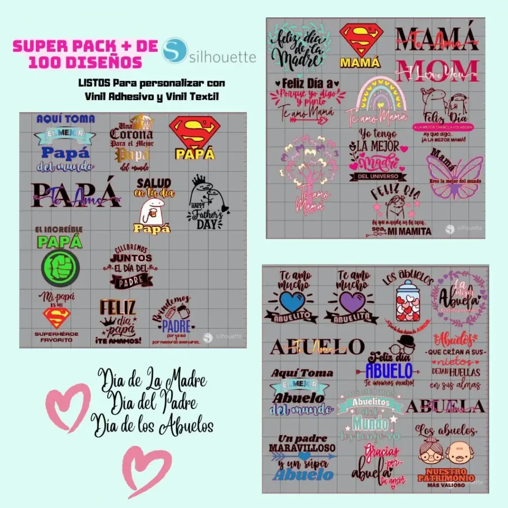 PACK de Diseños para personalizar con Vinil Adhesivo y Vinil Textil ...